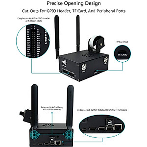 Bicool Jetson Nano Metal Case (E) /Enclosure for Jetson Nano 2GB Developer Kit with Reset and Power Buttons, Camera Holder, Compatible with Waveshare IMX219 Series Camera, Cooling Fan Fan-4010-5V