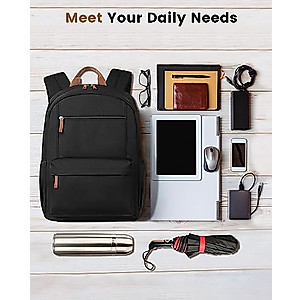 Vorspack Backpack for Men and Women - Lightweight Backpack Classical Basic Bookbag with Multi-pockets Casual Daypack for College Workplace Travel - Black