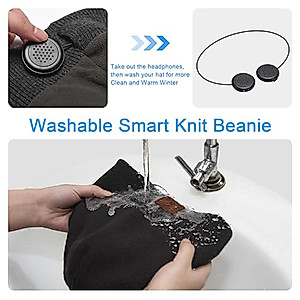MUSICBEE Bluetooth Beanie, Bluetooth V5.2 Wireless Knitted Winter hat, 24 Hour Play time(Charcoal)