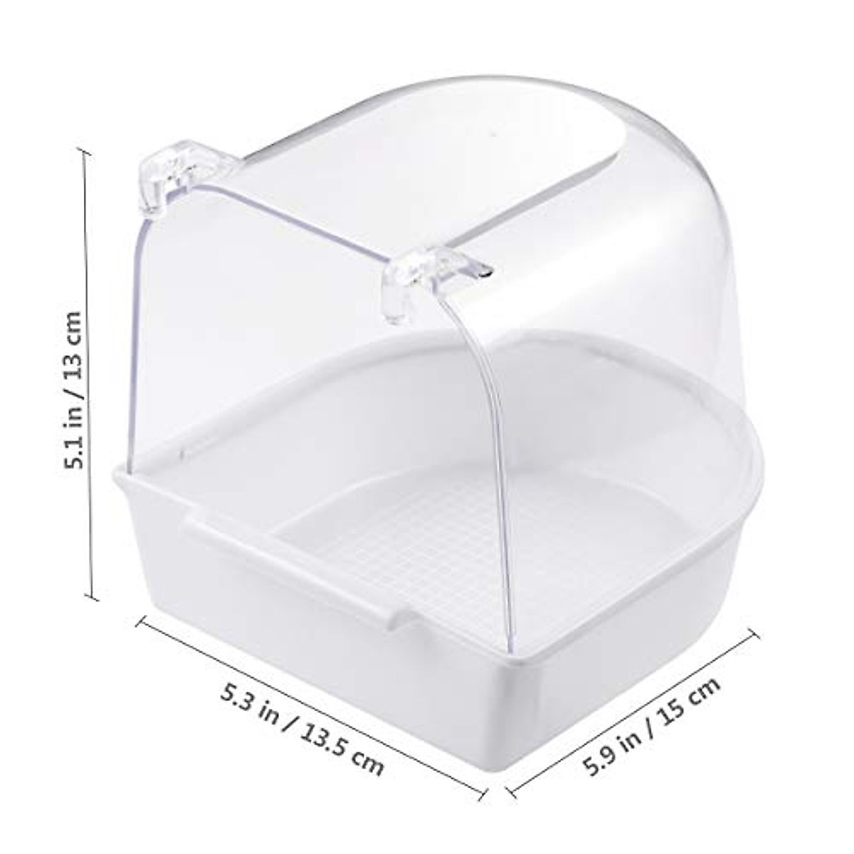 POPETPOP Bird Bath Hanging Parrot Bath Covered - Birdcage Outside Bathing Tub for Small Brids Budgerigar Canary Parrots - Bird Cage Accessories (Random Color)