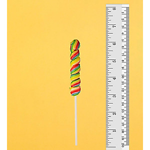 24 Rainbow Lollipops Individually Wrapped Non Broken 12 Large Swirl Lollipop 3" and 12 Large Twisty Pops, Perfect Suckers for Gift, and Holiday Decorations,