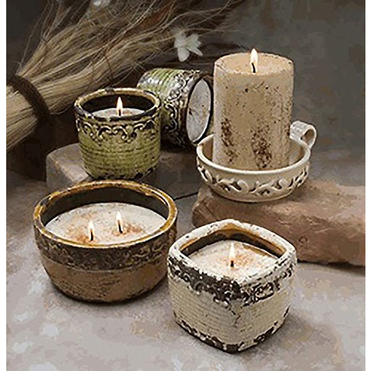 Swan Creek 17 Ounce Roasted Espresso 100% American Soybean Wax Candle in Vintage Bowl