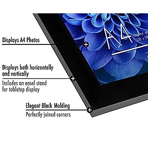 Americanflat A4 Picture Frame in Black - Composite Wood with Shatter Resistant Glass - Horizontal and Vertical Formats for Wall and Tabletop - 8.3 x 11.7 in - Pack of 2