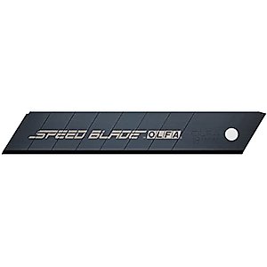 OLFA 18mm Heavy Duty Extra Sharp Snap Off Replacement Blades, 10 Blades (80 segments) LFB-10B - Snap-Off Non Stick Utility Knife Speed Blades, 25% Sharper than Silver, Fits any 18mm Utility Knife