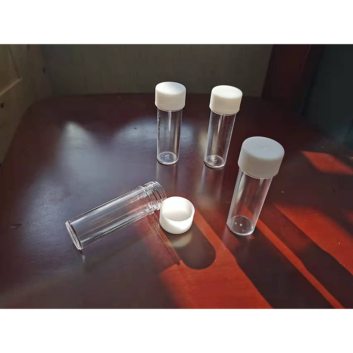 12 PCS 25ml/0.8oz Plastic Sample Bottles Test Tubes Storage Vials Sample Container with Screw Cap