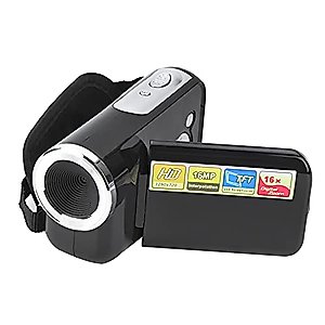 Digital Video Camera, 2.0 Inch TFT Color Display Screen Video Camera, 16X Kids Camera with USB Port, for Adults, Elderly, Children(Black)