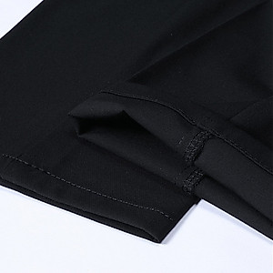 Men's Slim Fit Skinny Stretch Pant Classic Solid Color Tapered Suit Pant Lightweight Business Comfort Trousers (Black,36)