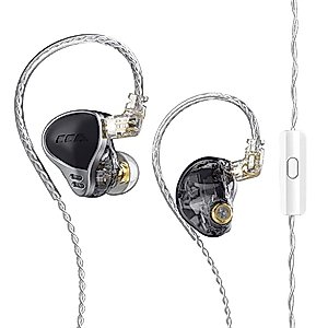 CCA CA24 in-Ear Monitors, 12 BA One Side HiFi in-Ear Earphones with Zinc Alloy Surface Resin Housing, HiFi Stereo IEM Wired Earphones/Earbuds/Headphones for Musician Audiophile(Black with Mic) …