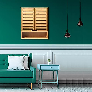 DRDINGRUI Bamboo Cabinet, Wall Mount Cabinet for Bathroom, Medicine Cabinet with Shelf