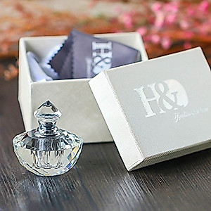 H&D Crystal Glass Art Deco Vintage Style Perfume Bottles Empty Glass Refillable 2ML