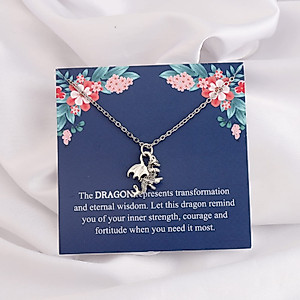 TGBJE The Dragon Necklace Dragon Spirit Animal Gift for Women Goth Gift Dragon Charm Jewelry (Dragon Necklace)