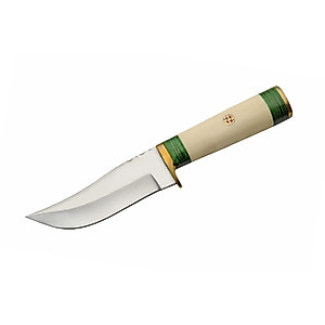Green Mosaic Camel Bone 8.25" Stainless Steel Hunting Knife