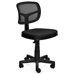 NJSV Armless Office Chair Adjustable Swivel Computer Mesh Desk Chair Black Gaming Chair Office Chair Desk Chair Computer Chair Home Office Desk Chairs Gamer Chair Office Chairs