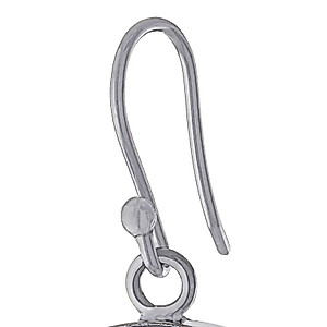 Amazon Essentials Sterling Silver Blue Pressed Flower Circle Drop Earrings (previously Amazon Collection)