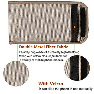 HOMERIT Cell Phone Anti-Radiation Sleeve Faraday Bag Pregnant Phone Rf Signal Shielding Blocker 5G GPS EMF RFID Signal Blocking Bag Car Key Wallet Security Pouch Privacy Protection (A), 20x10cm