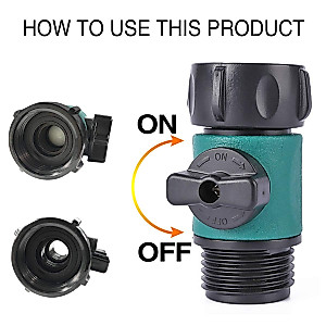 JUSONEY Shut Off Valve, Water Hose Turn Off Valve Garden Hose Connector Set with Rubber Gaskets (12PCS)+Leak-Free Ball Valve (6PCS) Standard 3/4" Thread