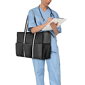 Trunab Nurse Tote Bag for Work, 15.6" Laptop Bag with Multiple Pockets for Hospice Visit, Home Health Care, Nursing Students