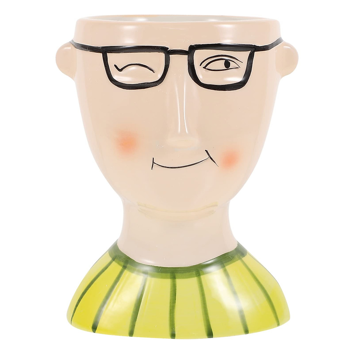 BESPORTBLE Vase Face Flower Pot Human Head Flowerpot Ceramic Head Planter Head Planter Pot Planters for Indoor Plants Sculpture Flower Pot Modern Face Succulent Pot Succulents Nordic Ceramics