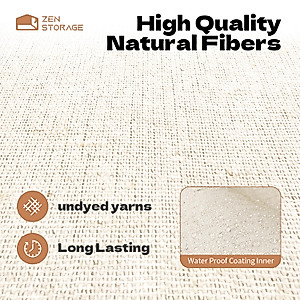 2Pack Linen Fabric Laundry Basket, 50L Baby Hamper for Nursery, Waterproof Storage Baskets for Toys, Dirty Clothes, Blankets, Kid Laundry Baskter for Bedroom, Living Room and Nursery, Beige