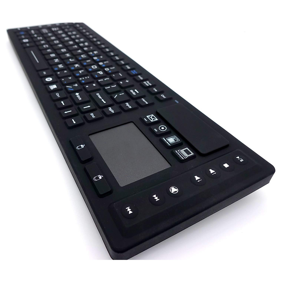 DSI RF Wireless Keyboard with Touchpad IP67 Waterproof Silicone Black TBK104
