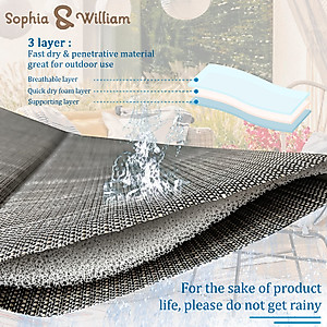 Sophia & William Patio Dining Chairs C Spring Motion Chairs for 4 High Back Patio Chairs Quick Dry Textilene Outdoor Furniture Support 350lbs for Lawn Garden Balcony Pool Backyard Weather Resistant