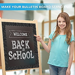 Black Dot Border Trim, 80ft Bulletin Board Borders, Poster Board Decorating Supplies, Decoration Strips for Bulletin Board Trim, Teacher Student use for Classroom Decor (2 Set)