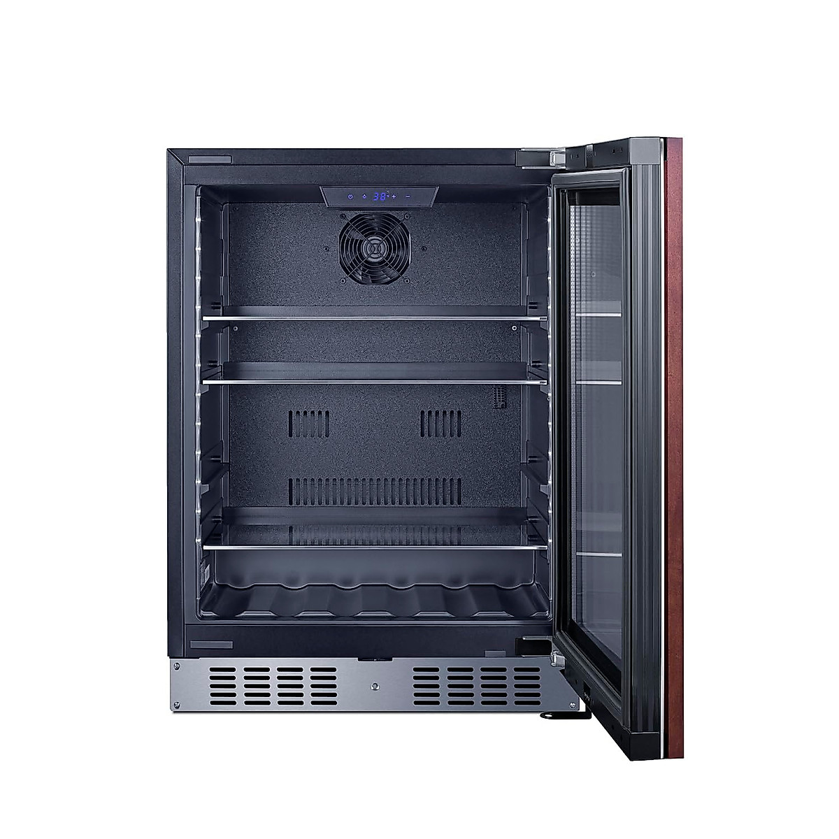 Summit Appliance AL57GPNR Commercial 24" Wide 5.0 Cu.Ft. Built-in Undercounter ADA Compliant Beverage Center with Panel-ready Glass Door, Black Cabinet, Factory Installed Lock and Digital Controls