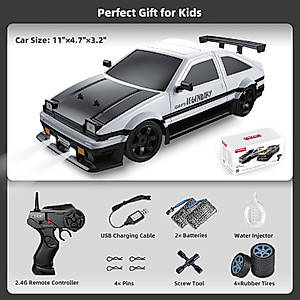 Sakeye RC Drift Car 2.4GHz 1:16 Scale 4WD High Speed Remote Control Cars Vehicle with LED Lights Two Batteries and Drifting Tires Racing Sport Toy Cars for Adults Boys Girls Kids Gift