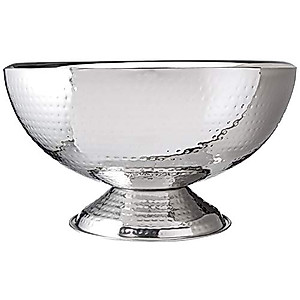 Elegance Hammered 3-Gallon Stainless Steel Doublewall Punch Bowl