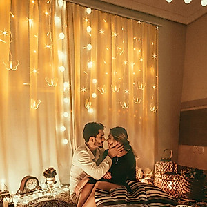 Cynzia Butterfly Curtain Lights, 8 Modes 48LED Twinkle String Light with Remote 4.9FT USB Powered Window Fairy Light, Decorative Lights for Bedroom, Party, Wedding, Holiday, Christmas (Warm White)