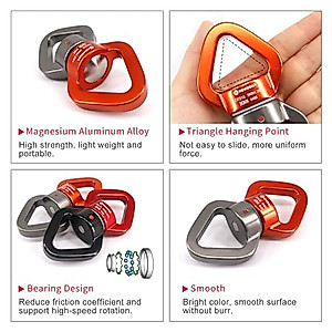NewDoar Swing Swivel,30KN CE Certified Micro Rotator Swivel Device for Swing Aerial Dance/Yoga/Swing/Hanging Hammock/Rock Climbing Tree Arborist(Silver Orange)