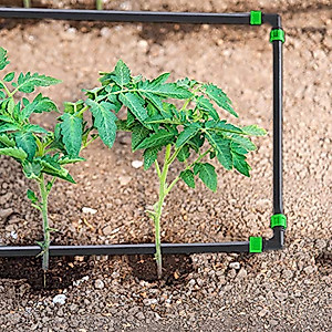 12 Pieces Drip Irrigation Elbow 1/2 Inch Universal Elbow Fitting Hose Elbow Connector, Compatible with 16-17mm Drip Tape Tubing Sprinkler Systems (Green)