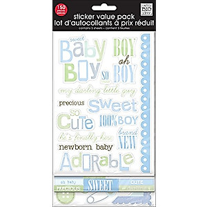 me & my BIG ideas Glitter Sticker Flip Value Pack, Sweet Baby Boy