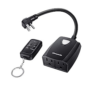 DEWENWILS Outdoor Dimmer for String Lights, 125V Dimmer Switch with 100FT Control Range, Weatherproof Outdoor Dimmer Plug for Dimmable LED/Tungsten Bulbs, FCC Listed