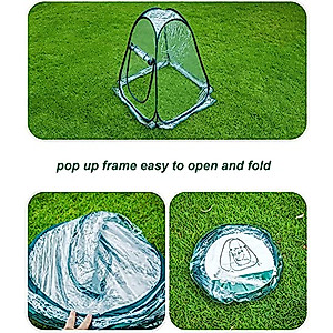 porayhut Pop Up Greenhouse Cover ,Pack of 2 Pcs,Flower House Mini Gardening Plant Flower Sunshine Room Room,Backyard PVC Greenhouse Cover for Cold Frost Protector Gardening Plants