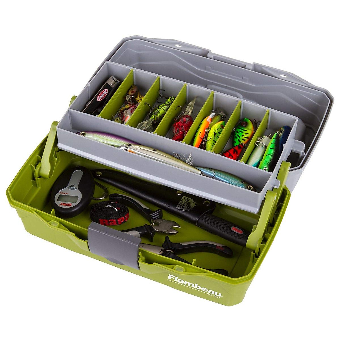 Flambeau Outdoors 6381TB 1-Tray Classic Tray Tackle Box, Portable Tackle Storage - Green/Gray