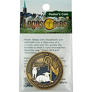 Pastors Coin, Pastor Appreciation Gift for Men and Women, Preacher Gifts, Humble Servant Token for Ministers, for Pastors Wife, Bishops, and Priests, Christian Religious Prayer Token