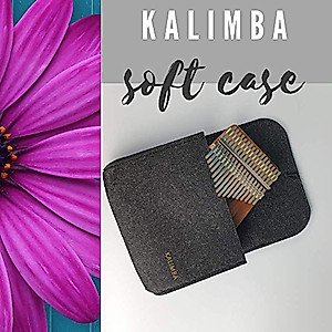 Harmonyx Kalimba 17 key Thumb Piano w Engraved Notes - hand piano complete kit with soft case, well tuned, ideal set for self, children and adults (Round Hole, Walnut)
