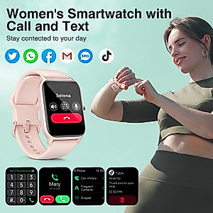 7-Days Battery Life, Bluetooth Smart Watch for Women, iPhone Android Phone Compatible, Waterproof Fitness Tracker Smartwatch with Call, Alexa Voice, Heart Rate, Blood Oxygen, Sleep Monitor 1.8 inch