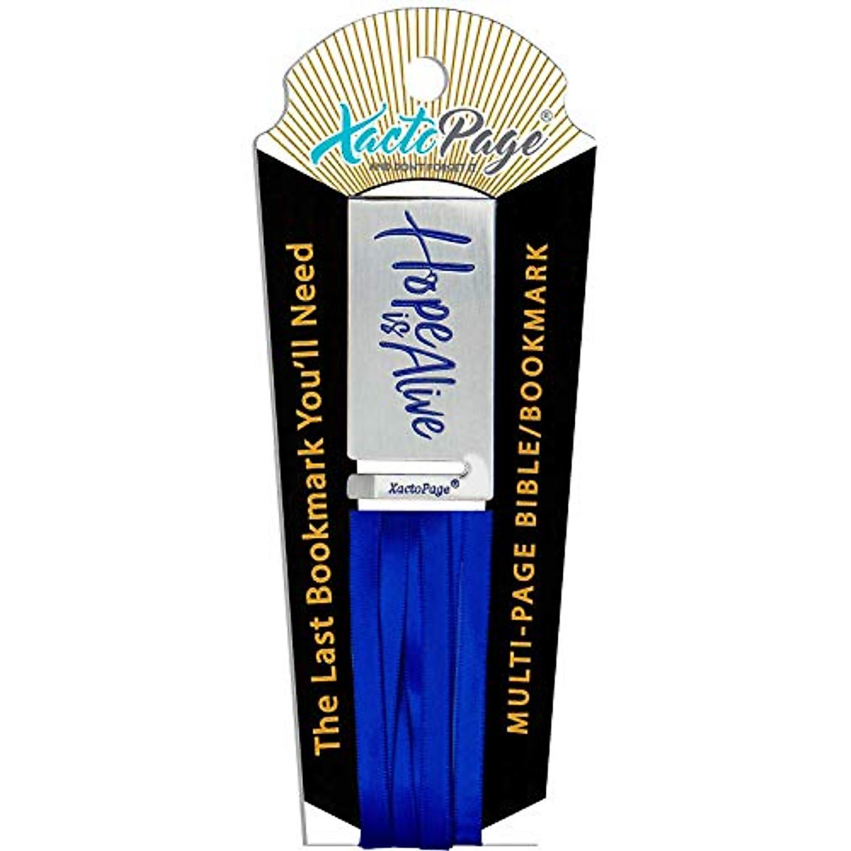 The Patented XactoPage Multi Page Marker Featuring 8 Satin Ribbons (Royal Blue)