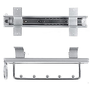 Pull Out Clothes Rail Adjustable 25-46cm Wardrobe Rail Extendable Metal Clothes Hanger Space-Saving Clothes Rack (Size : 25cm/9.8inch)