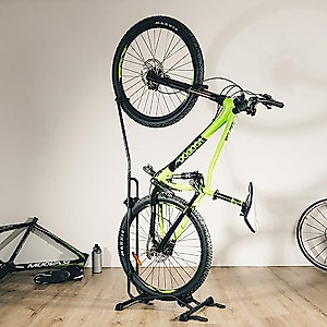 CyclingDeal Upright Bike Stand - Premium Quality Vertical & Horizontal Adjustable Bicycle Floor Parking Rack - Safe & Secure for Storing MTB Road Bikes - Pack of 2