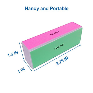 4 Way Nail Buffer Block (6 pcs), Nail Shine Buffers Blocks Files for Natural and Acrylic Nails Smoother Buffing Block Polisher Fingernail File Buffer 120/240/600/3000 Grit for Buffing Shinning