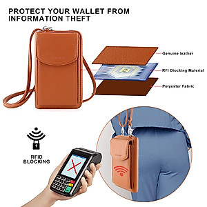 EwiutoijngiQan PU Ladies Leather RFID Blocking Crossbody Mobile Phone Bag Ladies Wallet, Fashion One Shoulder Strap Bag