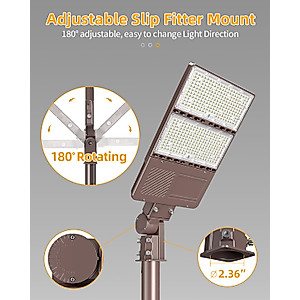 NGT 4 PCS LED Parking Lot Lights 320W 256W 192W, UL DLC Listed LED Shoebox Fixture with Photocell 5000K Adjustable Slip Fitter, Pole Light Outdoor, IP65 Commercial Street Area Lighting, AC100-277V