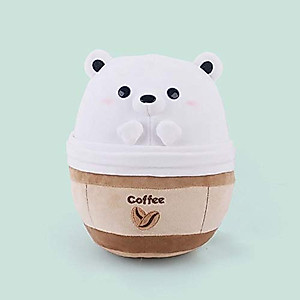 Avocatt Polar Bear Coffee Plushie - 10 Inches Stuffed Bear Ice Frappuccino Plush Stuffed Animal - Hug and Cuddle with Soft Fabric and Stuffing - Kawaii Cute Japanese Anime Style Gift