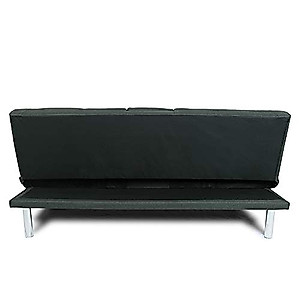 LTT Futon Sofa Bed, Futon Couch, Sleeper Dark Grey Fabric Folding Sofa Bed Dual-Purpose Multi-Functional