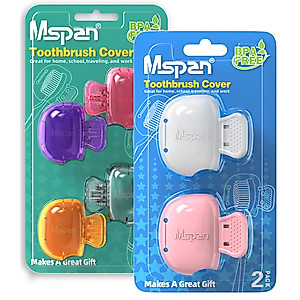 Mspan Electric Toothbrush Head Cover: Toothbrush Cap Travel Protector Plastic Brush Pod - 6 Packs