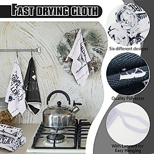 6 Pcs Halloween Kitchen Towel Set Witch Horror Proverbial Dish Towel Spooky Ghost Hand Towel for Home Kitchen Cooking Baking Tea Towels