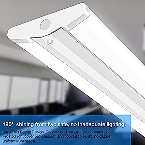 ANTLUX 110W 8FT LED Wraparound Ultra Slim Strip Lights, 12600LM, 5000K, 8 Foot LED Garage Shop Lights, Flush Mount Warehouse Office Ceiling Lighting Fixture, Fluorescent Tube Replacement, 2 Pack